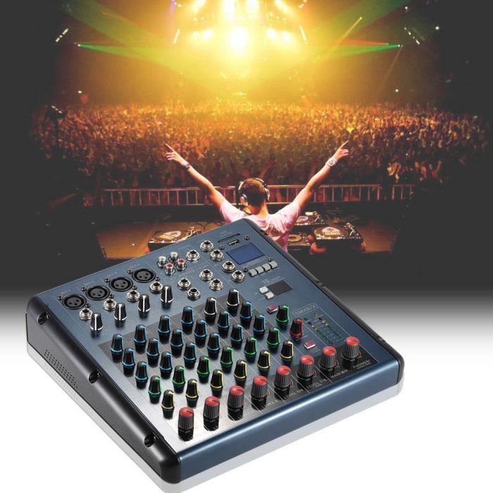 8 Channel 3-Band Mic Digital Equalizer Audio Line LED Mixer Console de ...