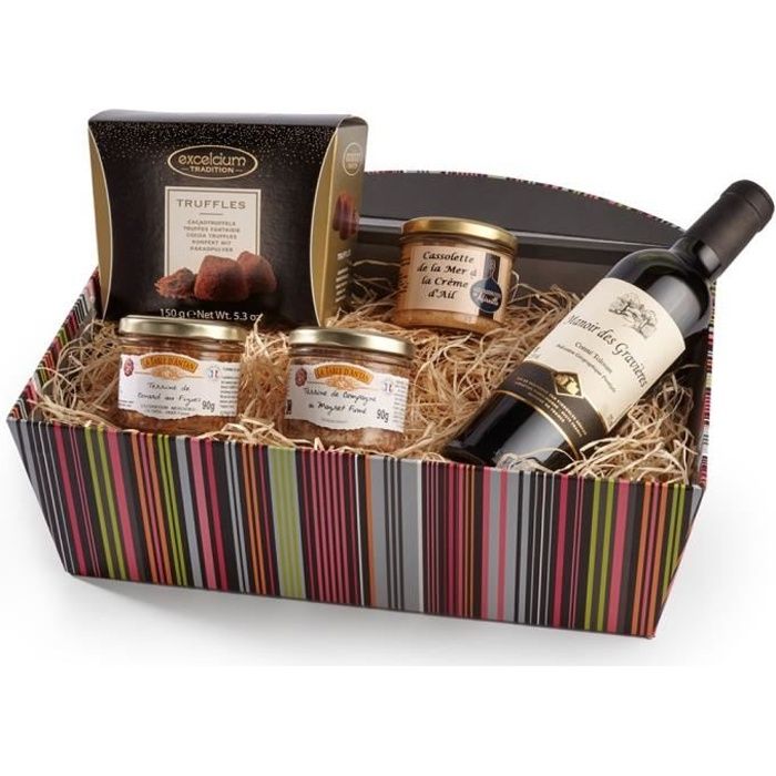 Coffret Cadeau Gourmand - Panier Escale Festive Option - Avec coffret ...