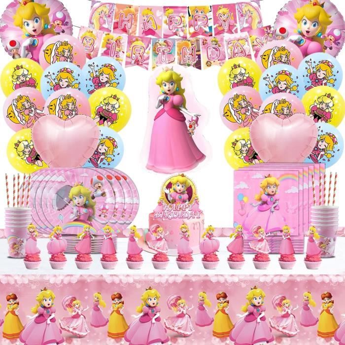 Kit décoration anniversaire Peach - 103 pièces - Vaisselle, ballons et ...