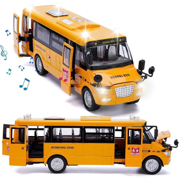 Jouet Bus Scolaire - Modèle Die Cast - 23,5 cm - Lumières & Sons ...