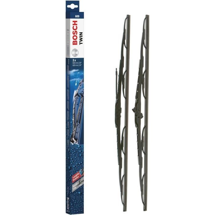 Bosch Balais d'Essuie–Glace Plats Conventionnel Twin 609, Longueur: 600mm-600mm – 1 Paire de ...
