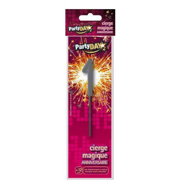 CIERGE MAGIQUE ANNIVERSAIRE CHIFFRE 1 - F1 Gris, Argent - Cdiscount Maison