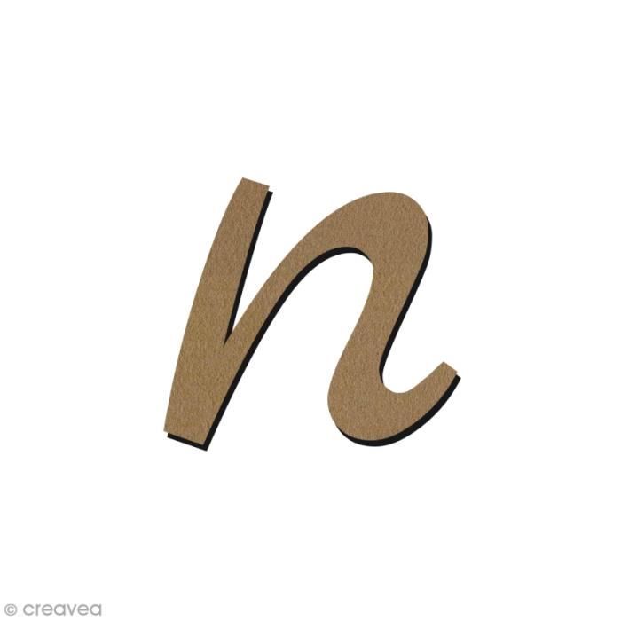 Lettre en bois - Alphabet manuscrit minuscule Lettre N - Cdiscount ...