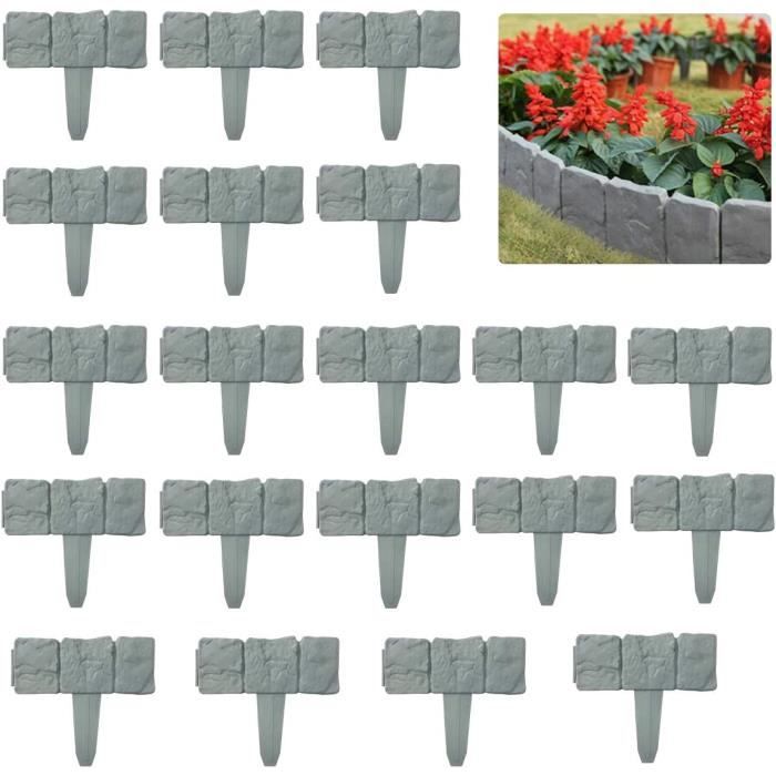 Bordure De Pelouse De Jardin, 20 Pcs 5M Clôture Bordures De Plantes ...