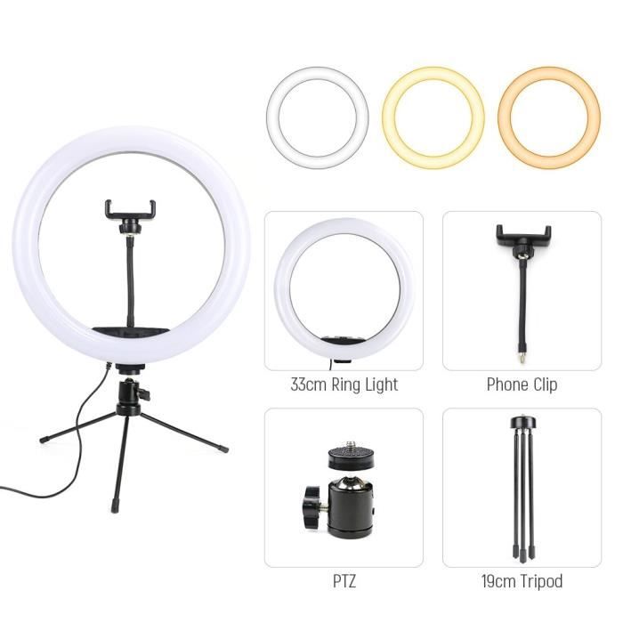 Studio Photo,Éclairage Ring Light LED 33cm 13 pouces, avec trépied ...