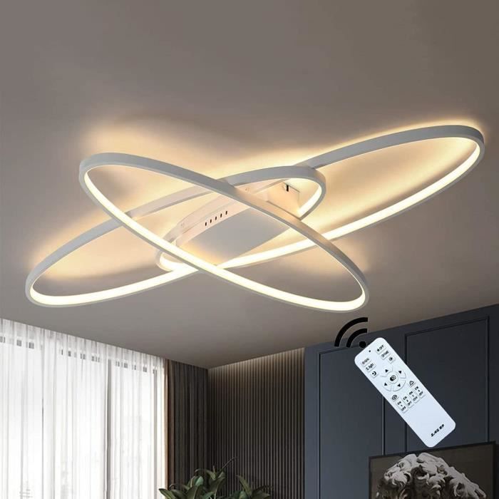 J.SUNUN Plafonnier LED Moderne Ovale intensit Variable K avec tlcommande Moderne Chambre Salon ...