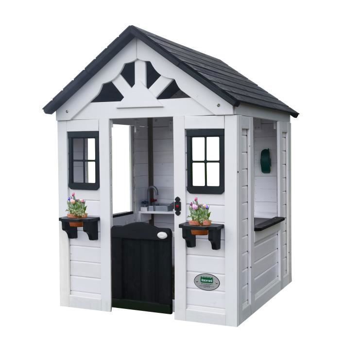 Maison de jeux pour enfants en bois - BACKYARD DISCOVERY - Sweetwater - Anthracite et blanc ...