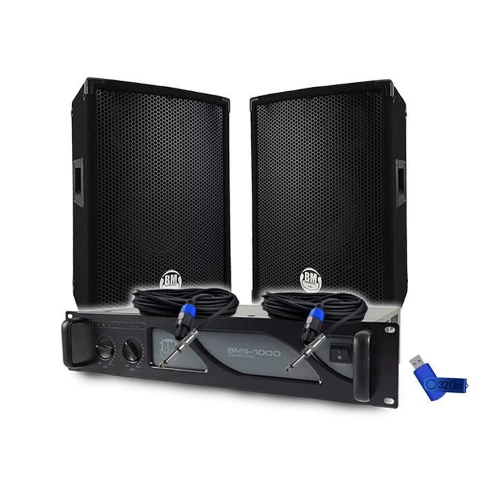 Pack Sono DJ BM SONIC Amplificateur BMS1000 1000W, Paire d'Enceintes ... Pack Sono DJ BM SONIC Amplificateur BMS1000 1000W, Paire d'Enceintes ...