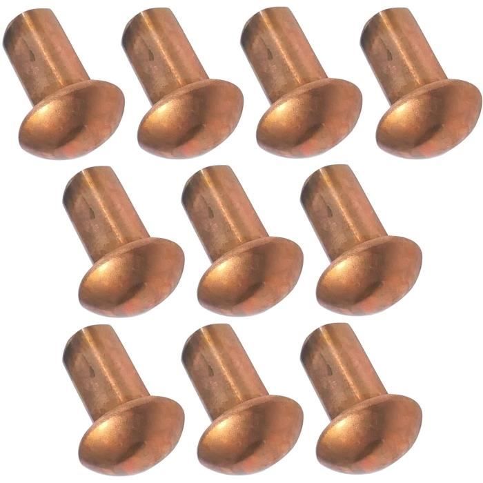 C48025 - Lot De 10 Rivets En Cuivre Ø3X5Mm À Tête Demi-Ronde - Rivet À ...