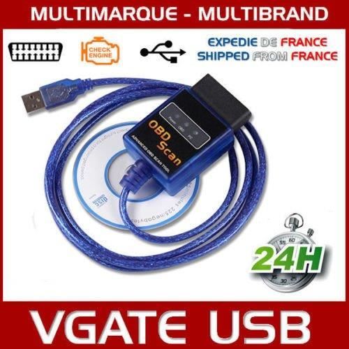 Mister Diagnostic® Interface diagnostic multimarque Vgate USB ELM327 v1.5 OBDII Logiciel ELM 327 ...