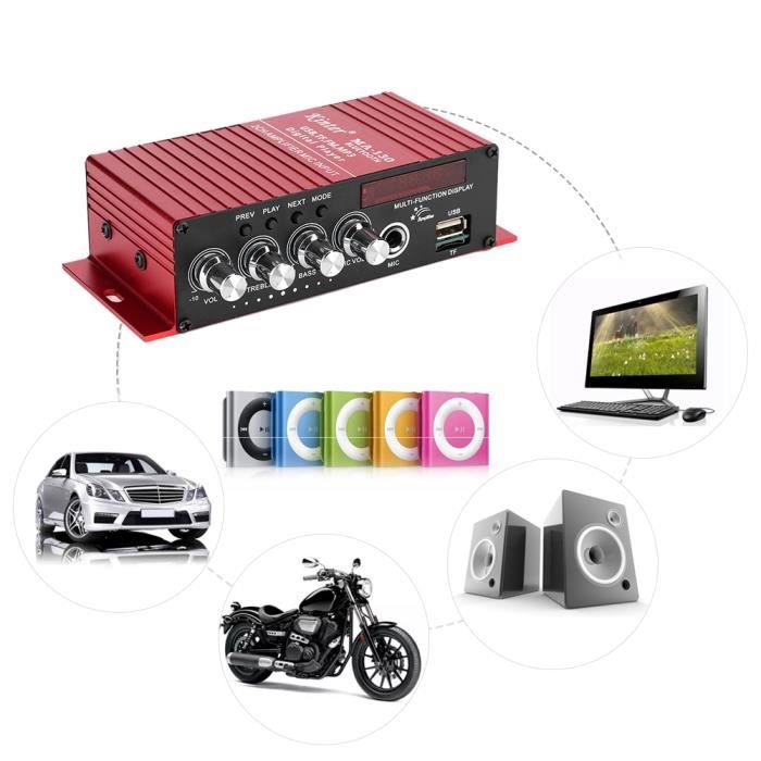 Amplificateur audio 12V Ampli Bluetooth 4.0 HIFI Support de musique ...