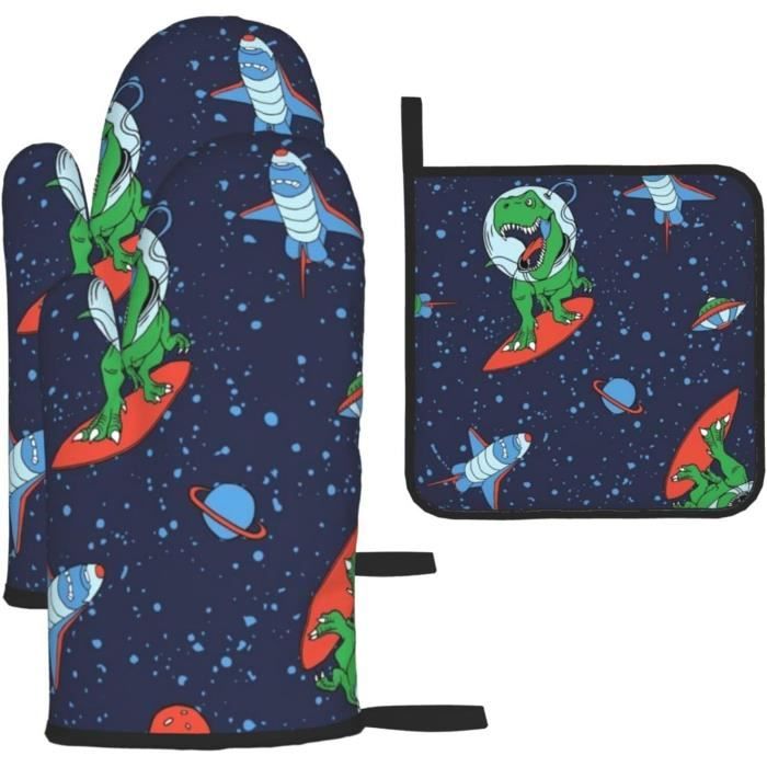 Lot De 3 Maniques Et Maniques Drôles D'Astronaute Dinosaure Fusée ...