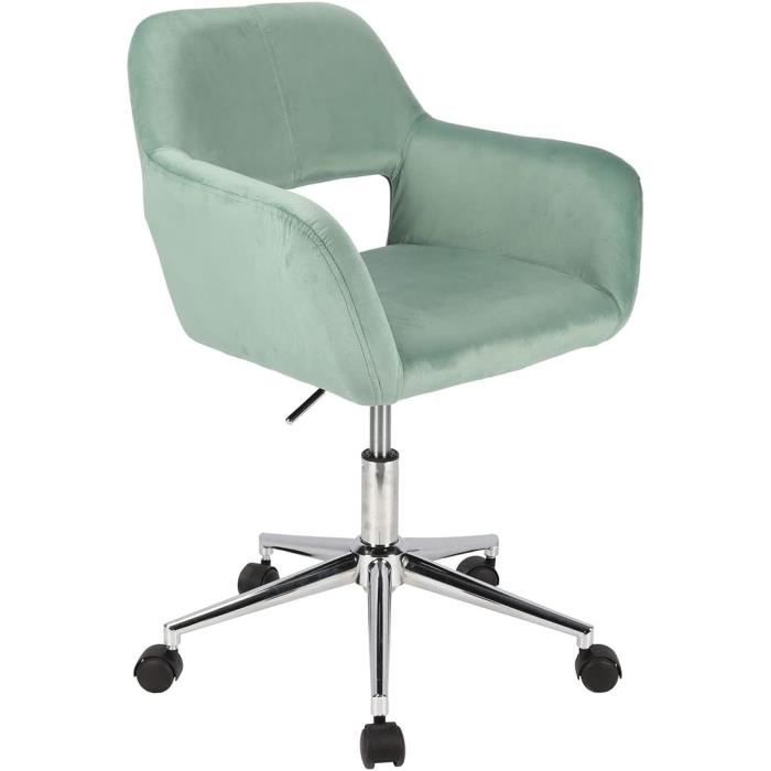 Fauteuil pivotant - SANAG - A547 - Velours Vert menthe - Réglable en ...