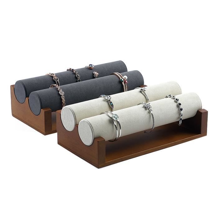 2 PièCes en Bois Massif Monocouche Support de Bracelet Montre Affichage ...