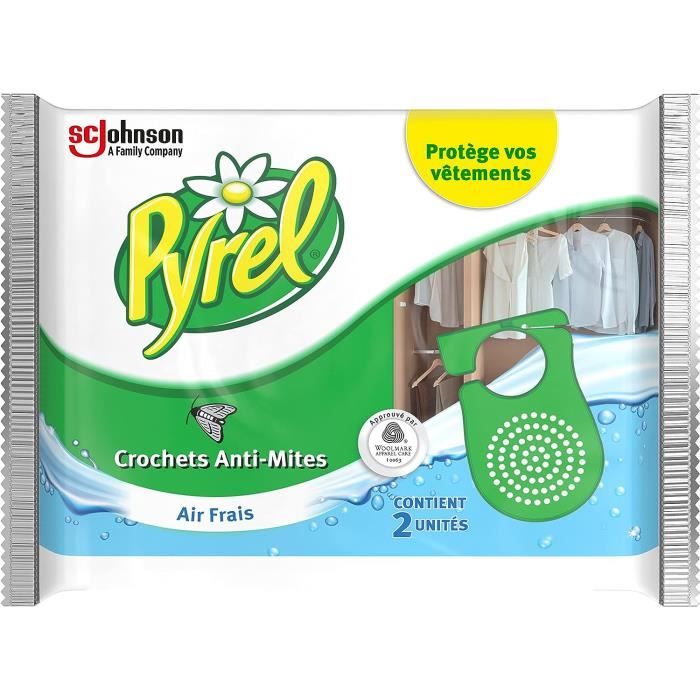 Crochets Anti-Mites Pyrel, Senteur Air Frais,[S718] - Cdiscount Maison