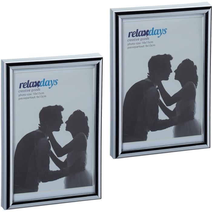 Relaxdays Cadres photo, lot de 2, 10x15 cm, passe-partout 9x13 cm ...