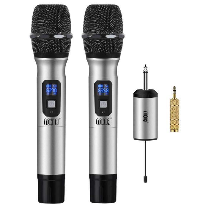 Tonor Microphone sans Fil 25 Canaux UHF, Avec Mini Récepteur Portable ...