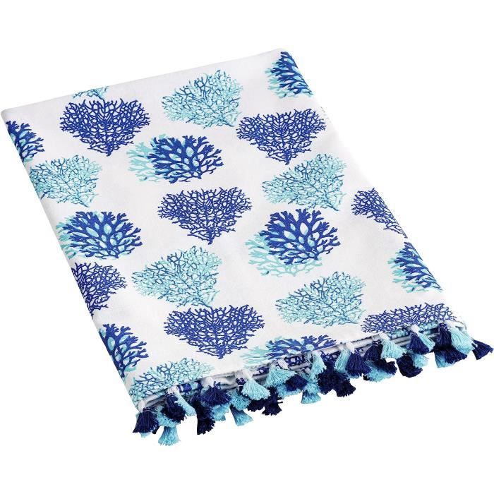 Serviette De Plage Avec Pompons Colorés, Paréo Plage En Coton, Serviette De Yoga Et Hammam ...