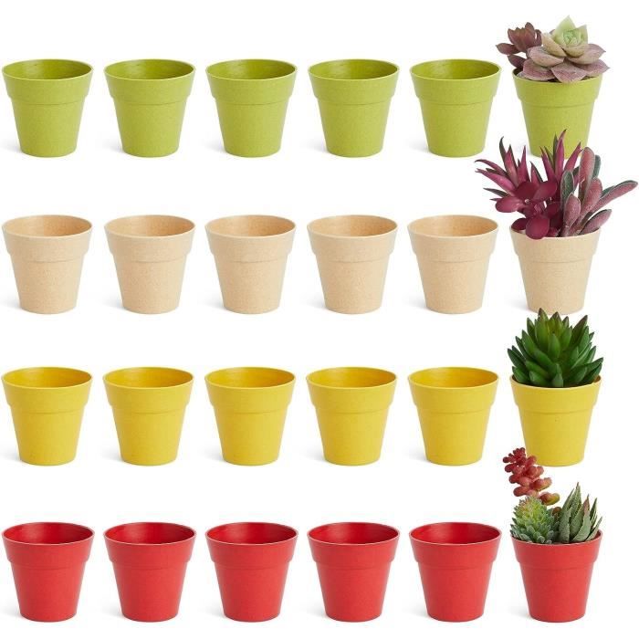 Mini Pots En Plastique Pour Plantes, Lot De 24 Petits Pots De Fleurs ...