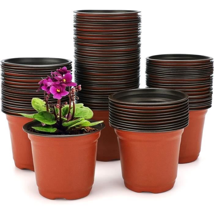 100 pièces de pots de fleurs de 10 cm, pots de pépinière d'extérieur, pots de fleurs en ...