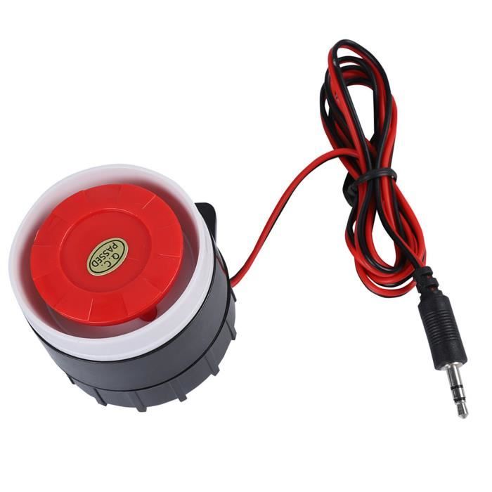 Alarme de sirène 120dB DC 12V Mini Klaxon Filaire Rouge Sirène Système ...