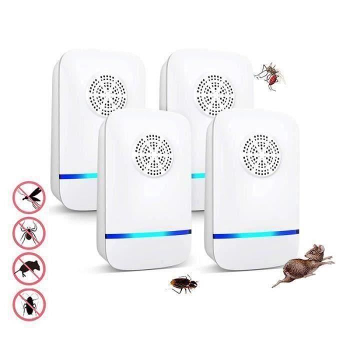 GK14385-Répulsif Ultrasons 4 Pack Repulsif Moustique Mouches Electrique ...
