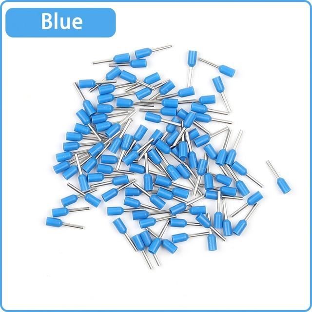 COSSE ELECTRIQUE,Blue-E2508--Lot de 100 bornes de sertissage isolante ...