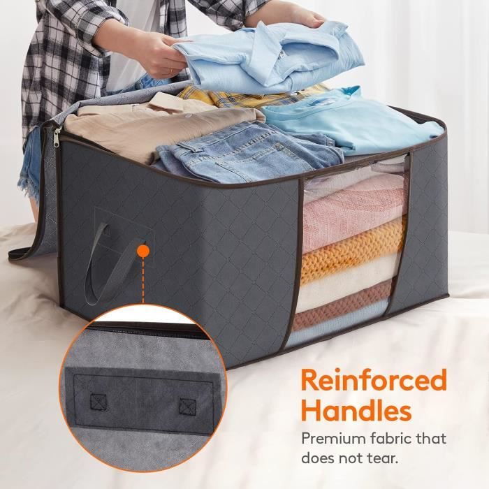 Lot De 8 Sac De Rangement Vetement 90L, Grand Boite Rangement Caisse ...
