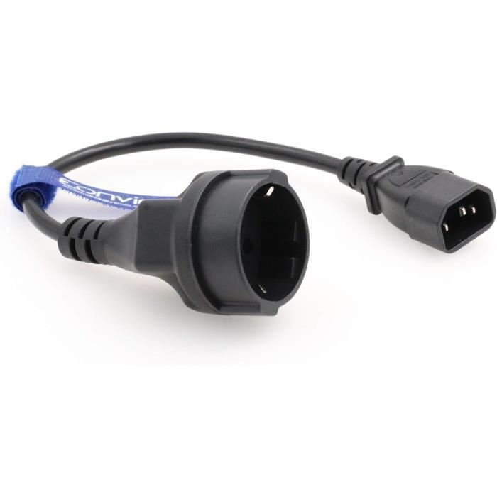 Câble adaptateur court IEC 320 C14 vers prise femelle européenne pour UPS PDU.[Y1101 ...
