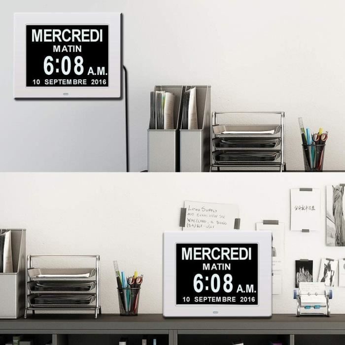 8 pouce LCD horloge numérique calendrier avec date jour et heure ... 8 pouce LCD horloge numérique calendrier avec date jour et heure ...
