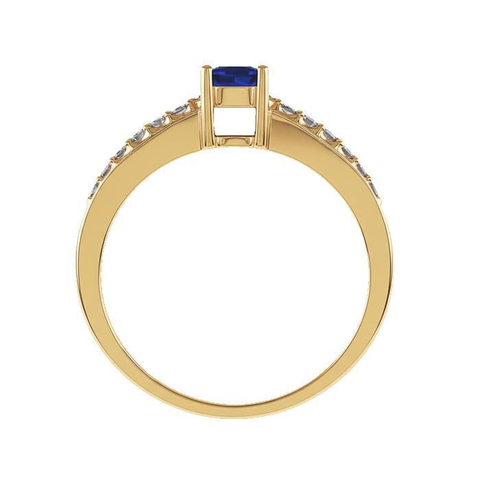 Bague Femme Plaqué Or 18 Carats – Solitaire Oxyde de Zirconium bleu 5 ...
