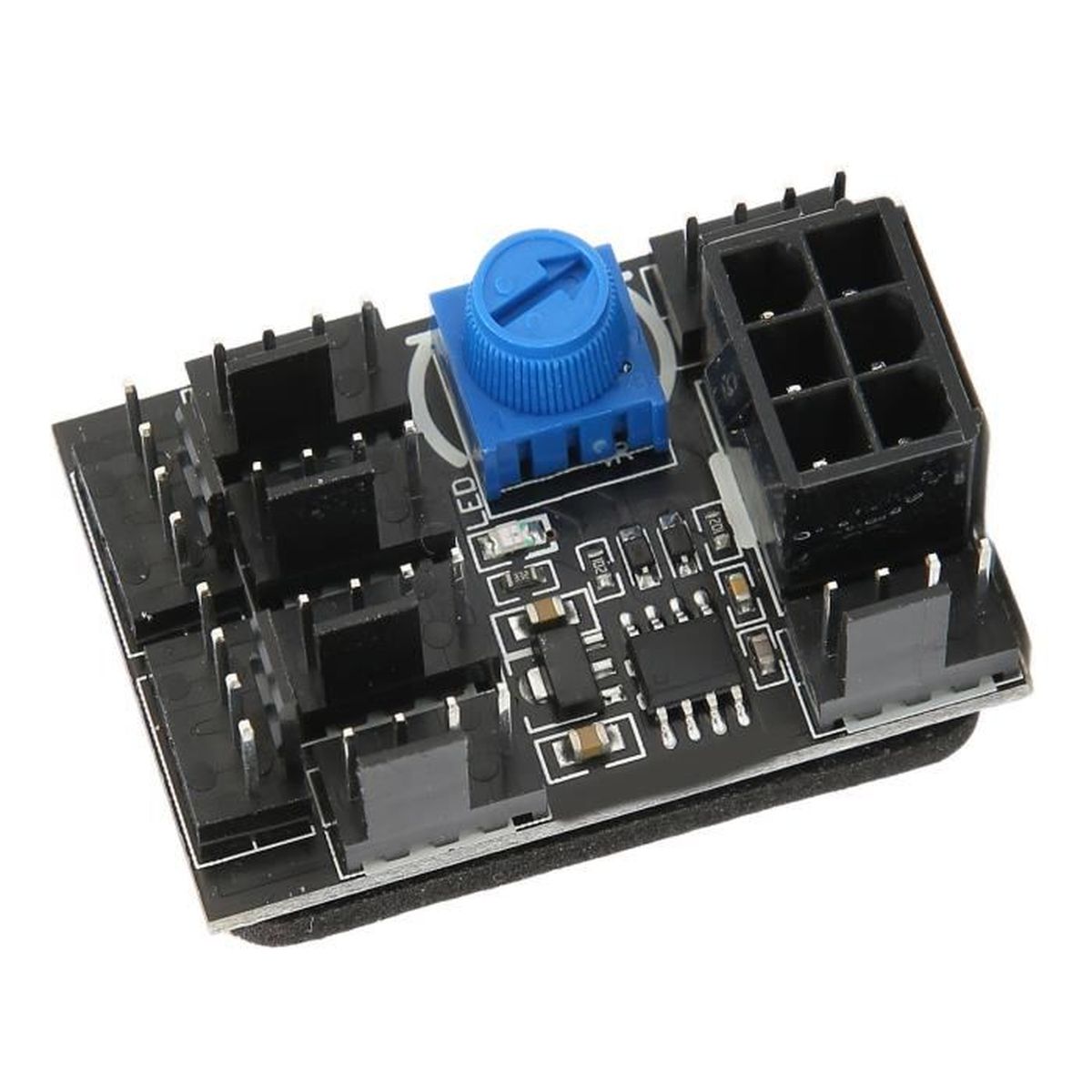 HURRISE Contrôleur de ventilateur PC PWM Fan Hub PCB Noir Haute ...