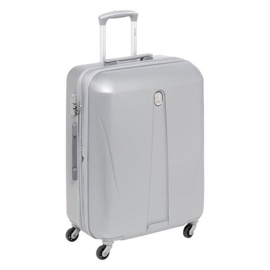 VISA DELSEY Valise Trolley Rigide ABS 4 Roues 65cm AMPLITUDE Argent