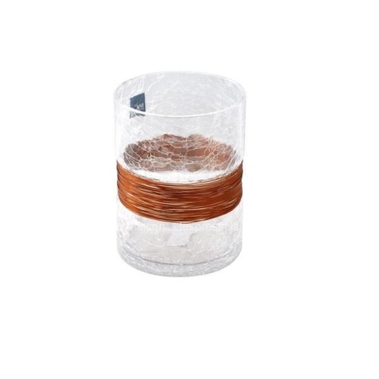 EDELMAN Hedy Vase verre transparent - Verre - Effet craquelé - H20 x ...