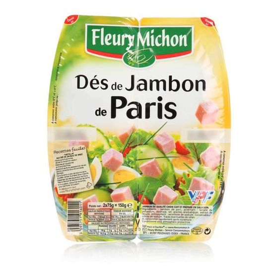 FLEURY MICHON Dés de Jambon de Paris 2x75g - Cdiscount Au quotidien