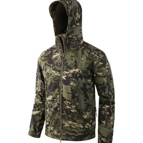 ESDY Homme Veste Imperméable polaire chasse tactique Softshell Veste d'Extérieur Randonnée ...