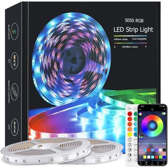 Ruban Led 130Ft, Bande Led 5050 Rgb , Led Ruban Lumineuse Flexible Multicolore Avec Télécommande ...