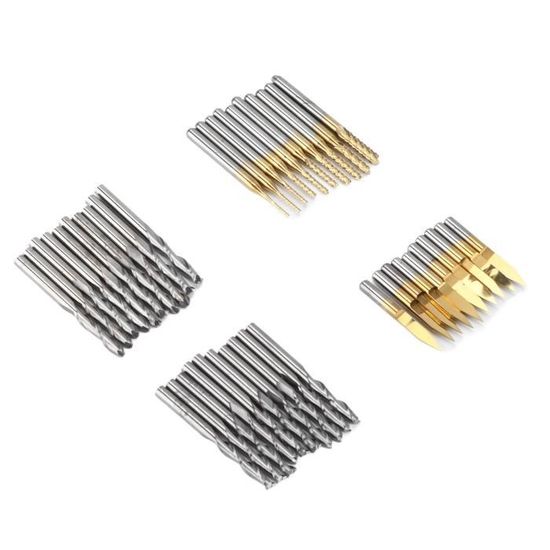 Outil de fraisage Lot de 40 Mèches de Fraise CNC pour Gravure, Haute ...