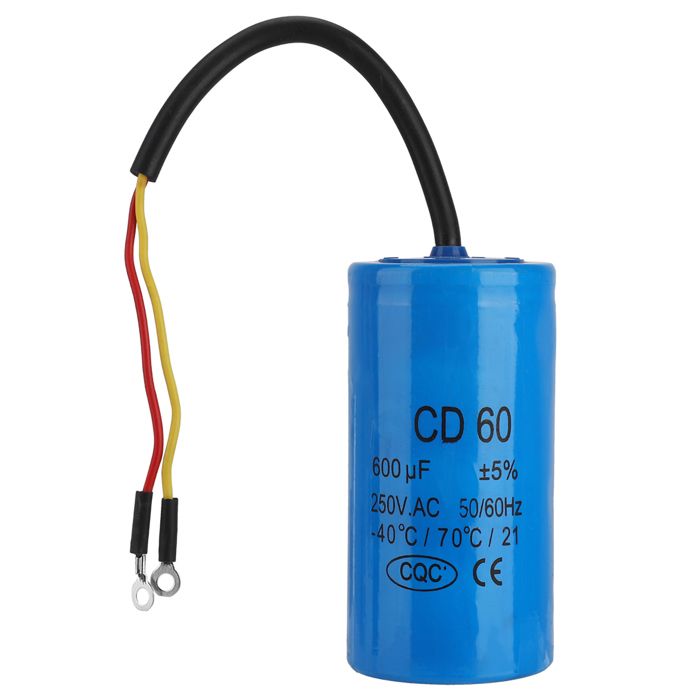 CD60 Condensateur avec Fil Conducteur 250V AC 600uF 50/60Hz pour ...