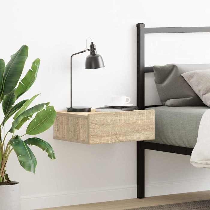 Clarence* Table de chevet mural - Table de Lit/Armoire de rangement ...