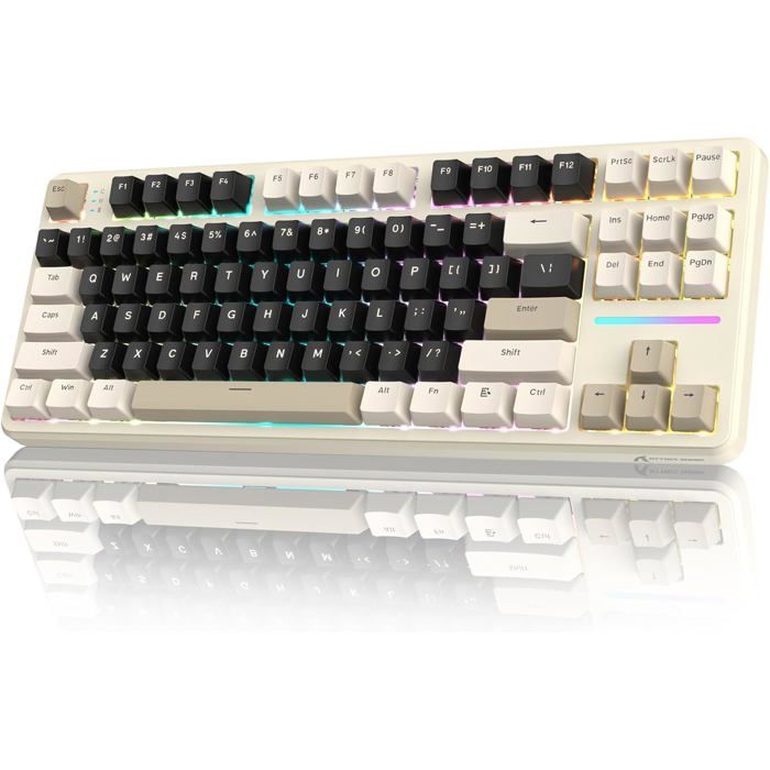 X Attack Shark X87 Clavier mécanique sans Fil, Tri-Mode-BT/2.4G/Filaire ...