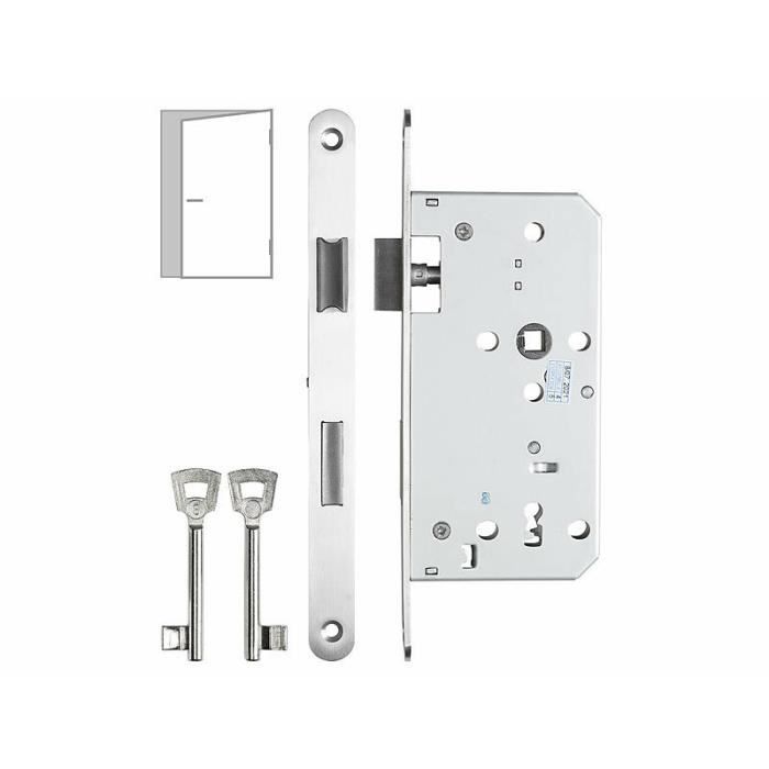 Serrure encastrable - AGT - DIN 18 251 droite - Acier - 2 points ...