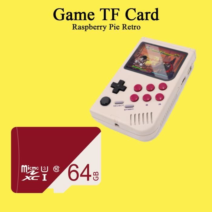 Framboise 64G-Carte mémoire TF pour jeux Gameboy, RG351P, pawky Box Pro ...