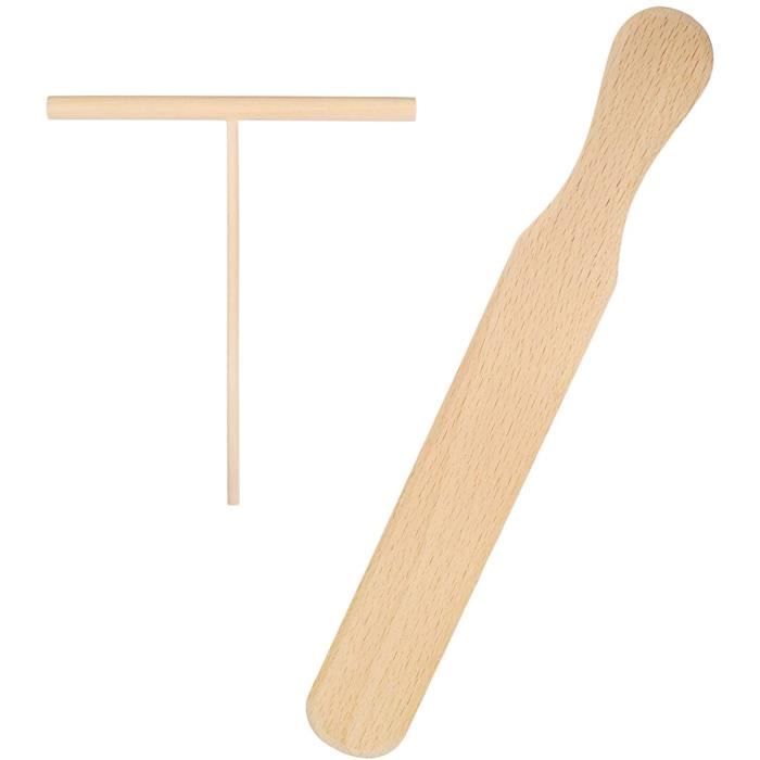 2 Pièces en Bois Crêpe Épandeur Spatule Ensemble Tortilla Râteau ...