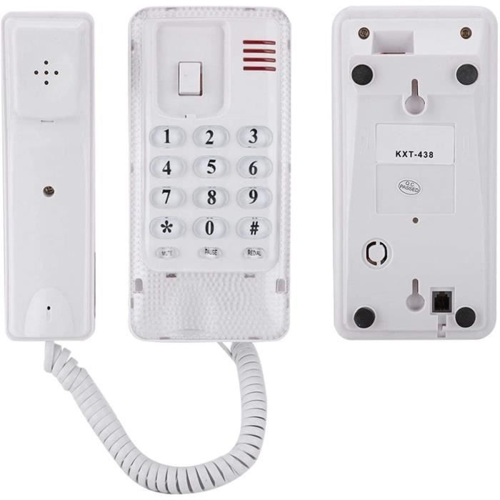 Téléphone Mural, téléphone Fixe avec Fil pour la Maison, téléphone à ...