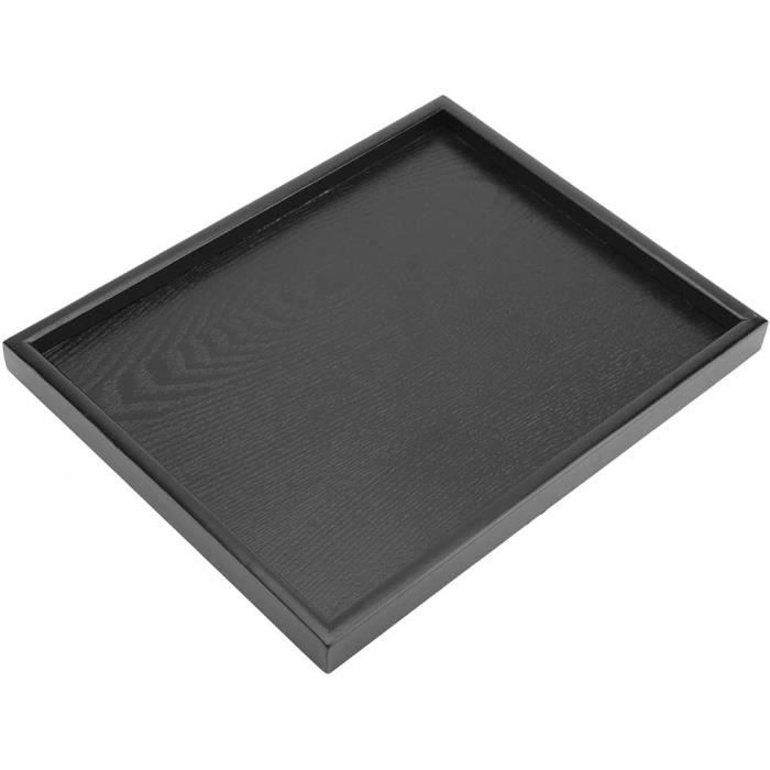 Plateau De Service En Bois Noir, Plateau De Service Rectangulaire En ...
