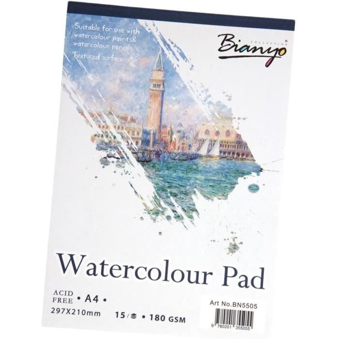 A4 Bloc Aquarelle Papier à Colorier Blanc Bloc à Colorier Papier ...