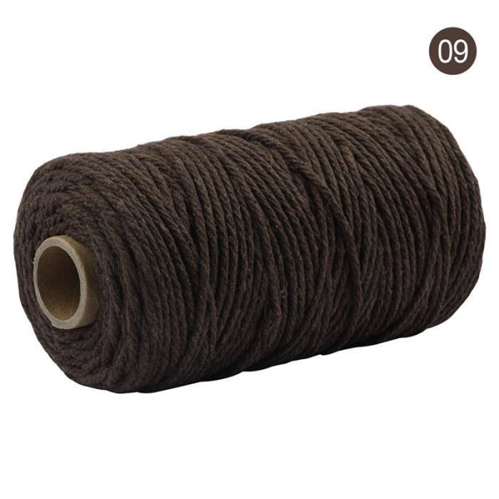 Pelotes de laine,Corde torsadée colorée 100% coton, 3mm, 100 m-rouleau ...