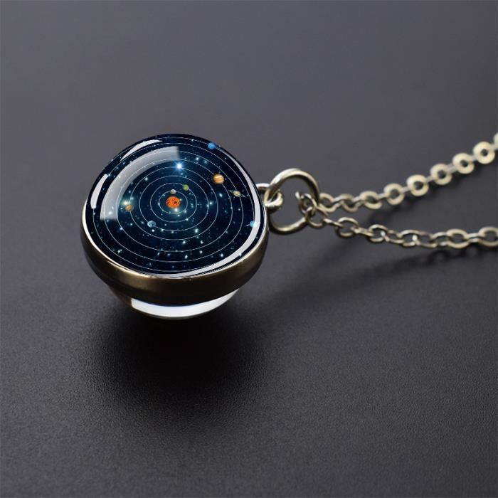 Collier Planète Système Solaire, Lune, Jupiter, Népalais, Mars, Venus ...