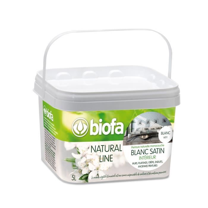 BIOFA Peinture murale naturelle monocouche - 2,5 L - Blanc satin - Cdiscount Bricolage